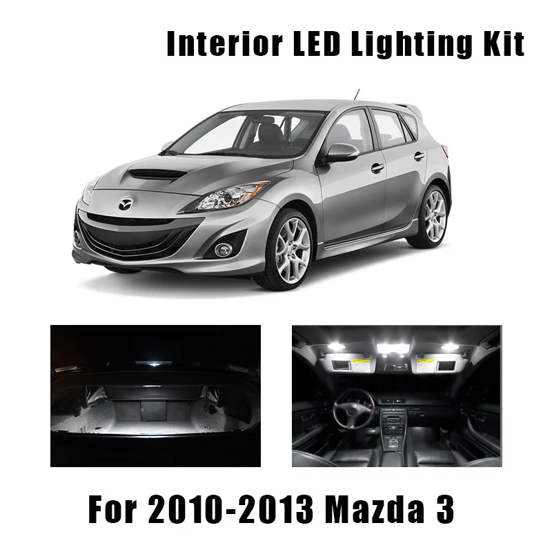 9pcs-White-Bulbs-Car-LED-Interior-Light-Kit-Fit-For-Mazda-3-2010-2011 ...