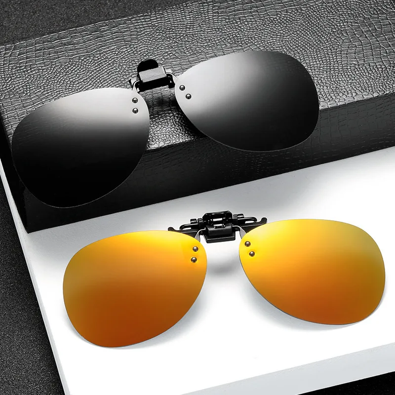 Polarized-Sunglasses-Clips-Glasses-Clip-Driving-Night-Vision-Eyeglasses ...