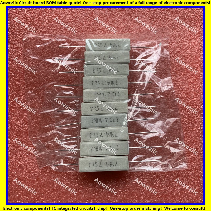 Resistencia de cemento Horizontal 7W4R7J 7W4.7ΩJ RX27, resistencia de cerámica de precisión 5% ...