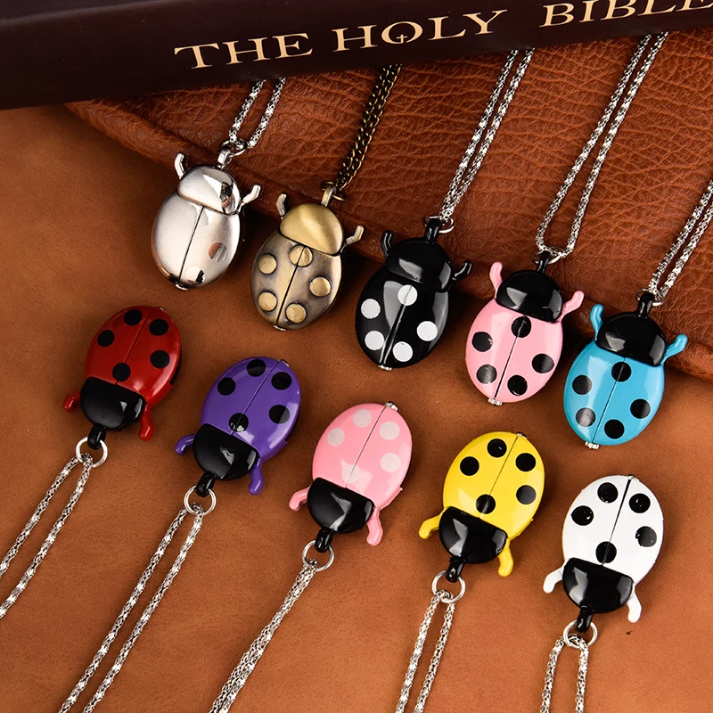 Multi-color-ladybug-pocket-watch-Wall-watch-Small-beetle-pocket-watch ...