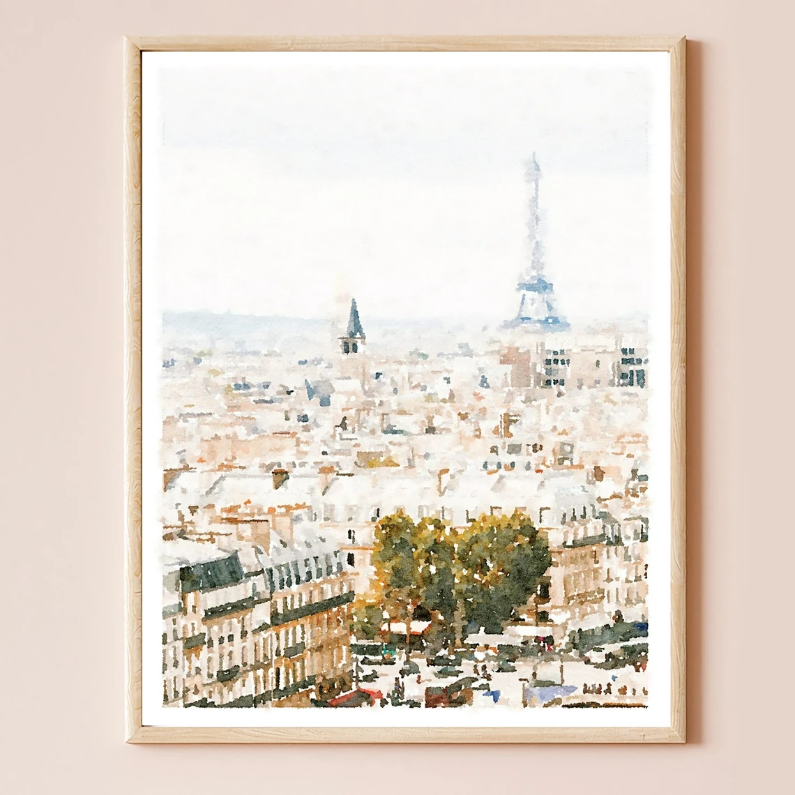 Wall Décor Watercolor Paris Rooftops Paris Buildings Watercolor ...