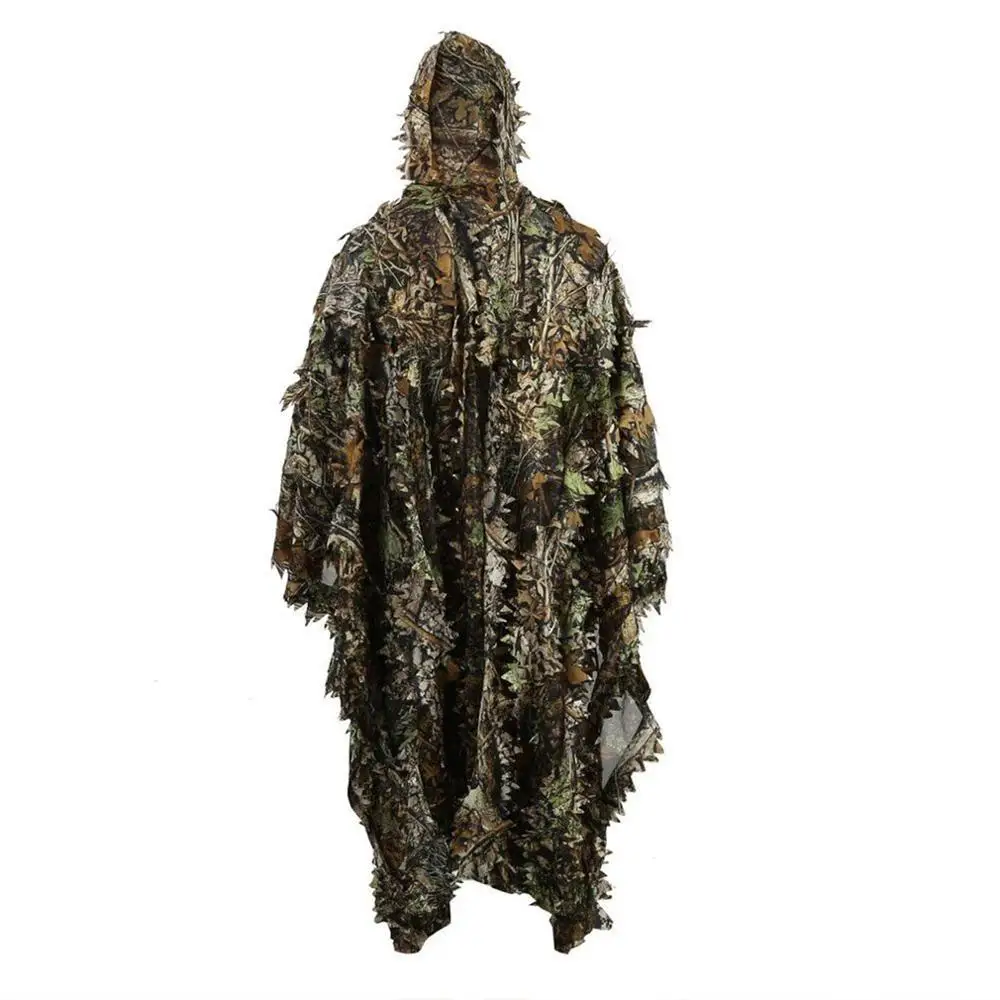 3D Camouflage Suits Sniper Hunting Clothes Ghillie Suit Leaves Poncho Stealth Cloak CS Game ...