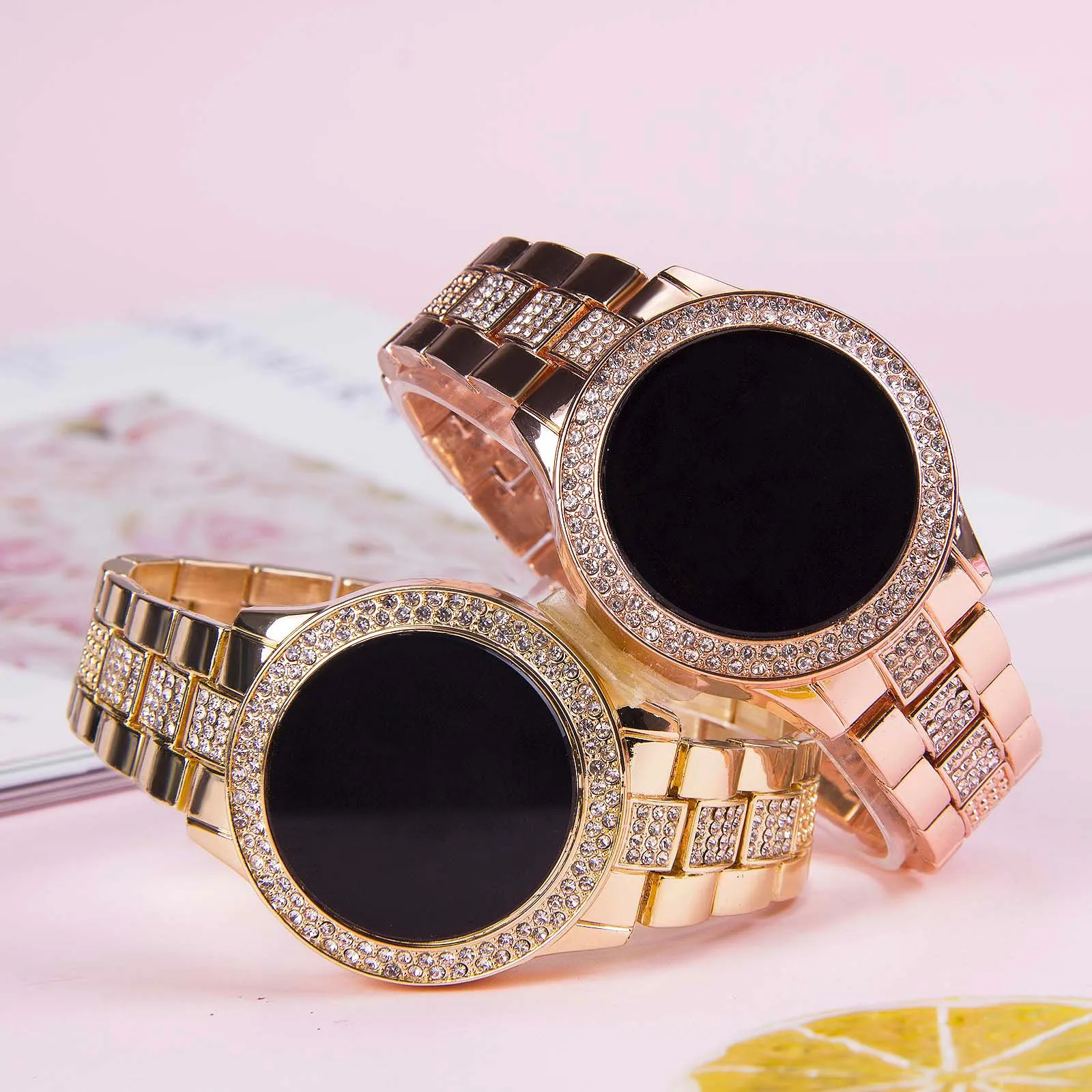 Gaiety-Women-Fashion-Quartz-Watch-Bracelet-Set-Black-Dial-Luxury-Women ...