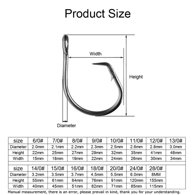 Wholesale Eyed Fishhooks Stainless Steel Barbed Circle Fish Hook Tuna ...