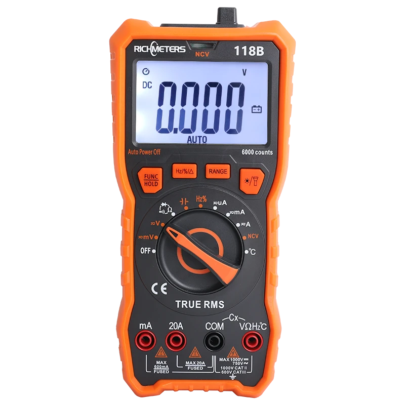 Rm118b 20a multímetro digital auto variando 6000 contagens ncv true rms ...