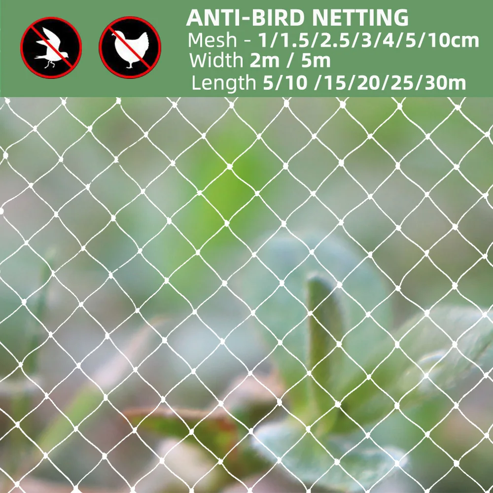 Extra Strong Anti Bird Net Nylon Garden Netting Mesh for Fruit Crop Plant Tree Reusable ...