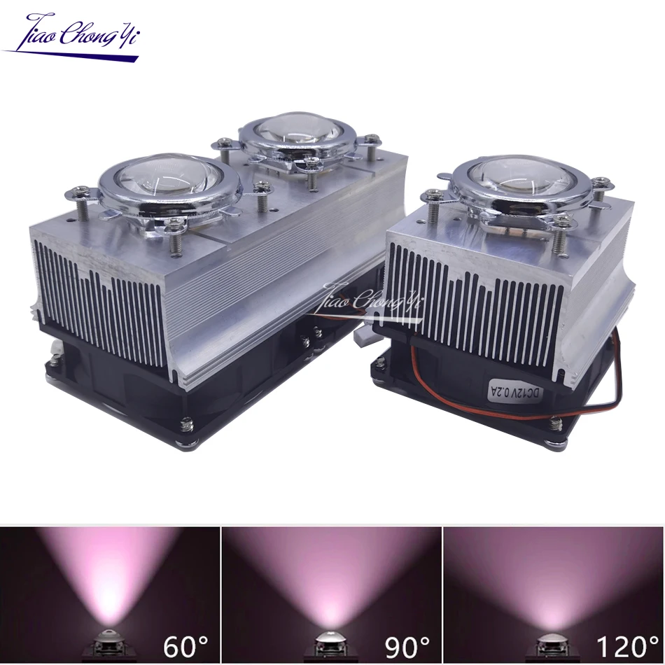 LED-chip-Radiator-Heatsink-DC12V-fan-lens-Kits-for-20W-30W-50W-100W ...