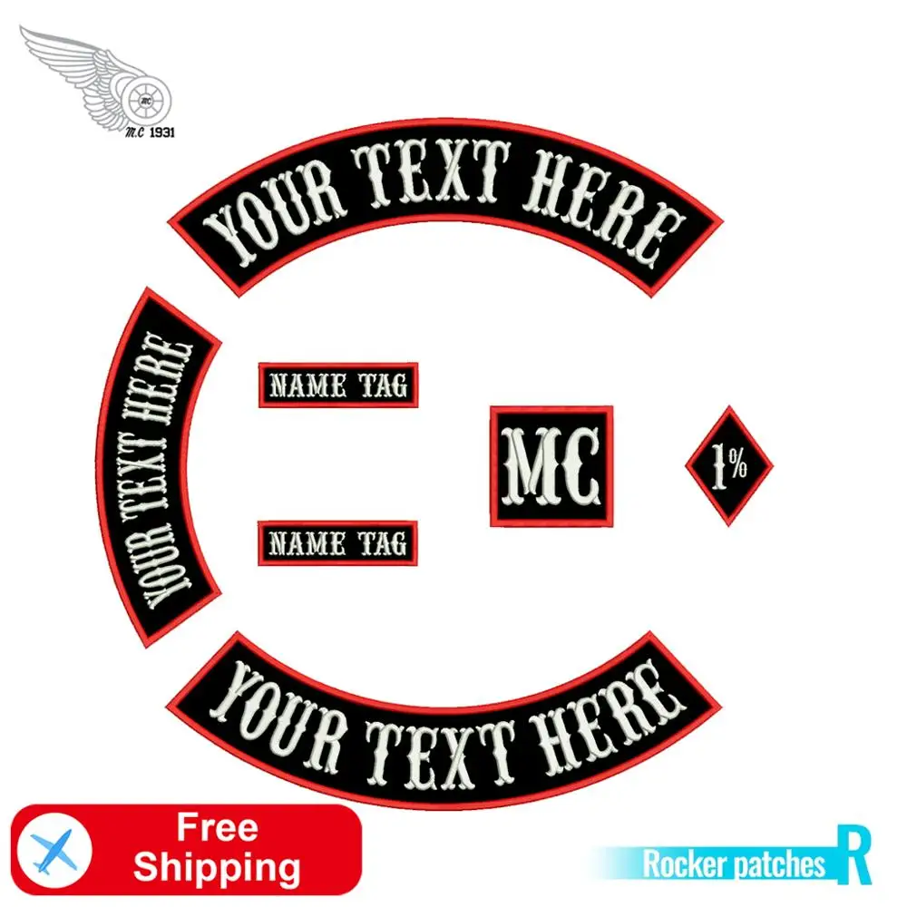 Custom Motorcycle MC 1% Biker Rider Rocker Club Embroidery Iron on ...