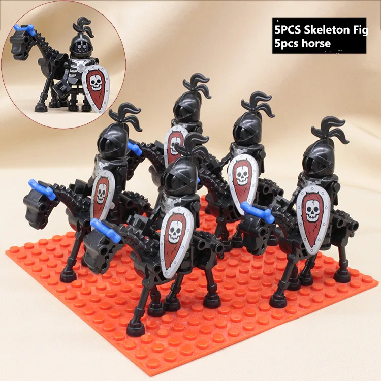 Knight Skeleton Building Blocks | Medieval Knight Blocks Horse | Lego ...