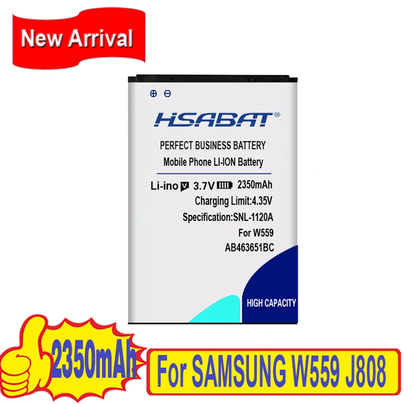 HSABAT 삼성 배터리, 2350mAh, AB463651BU, W559, J808, S3830U, F400, F408 ...