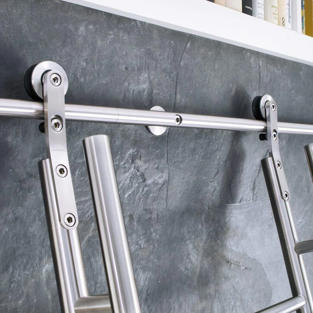Kinmade Stainless Steel Round Tube Sliding Ladder Hardware Library ...