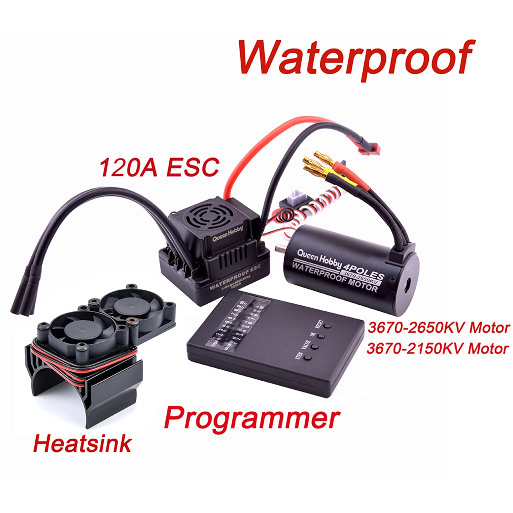 Waterproof 3660 3300KV / 3800KV & 3670 2150KV / 2650KV Brushless Motor ...