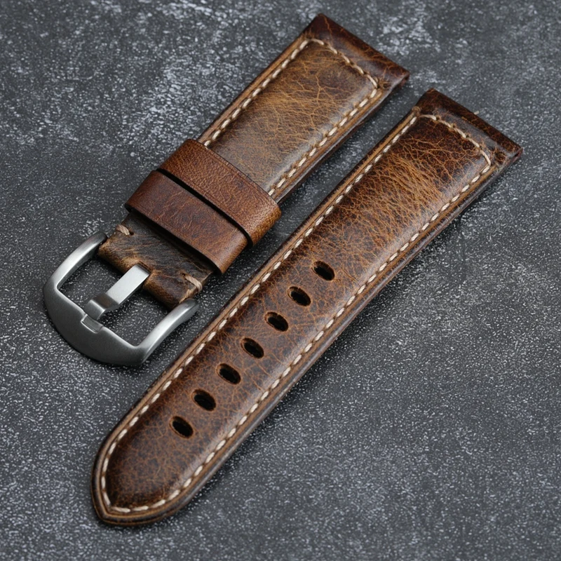 Hand-Made-Leather-Watchband-Suitable-For-PAM111-441-Italian-Top-Layer ...
