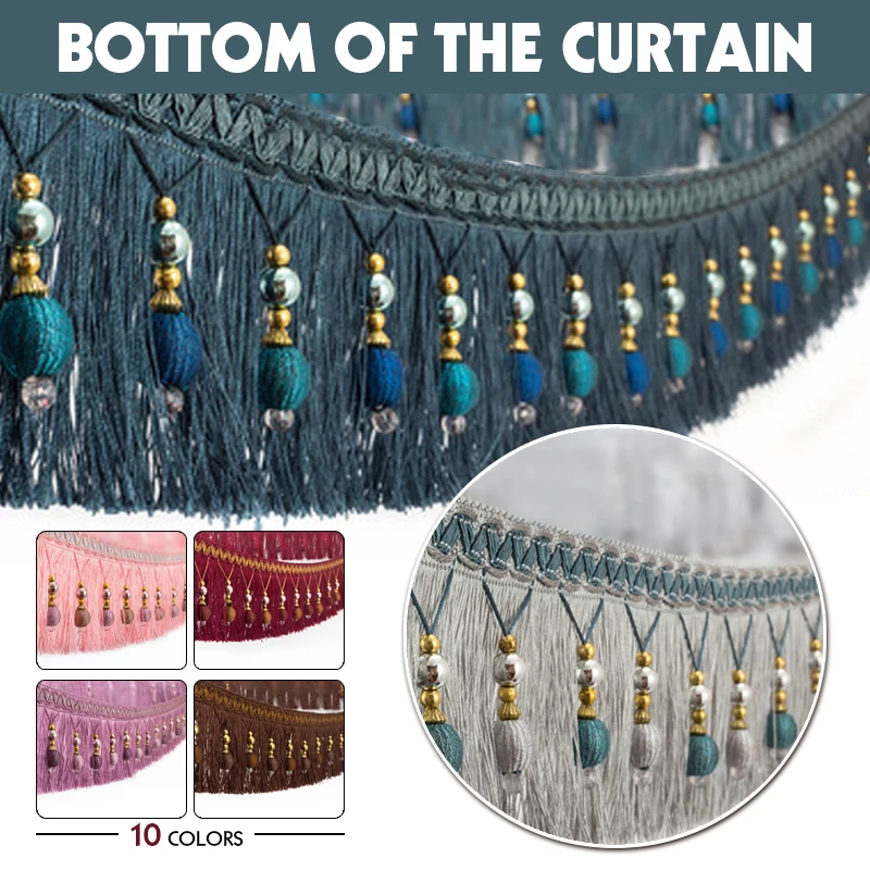 3M Luxury Exquisite Curtain Tassel Beaded Fringe Trimming Braid Trim ...