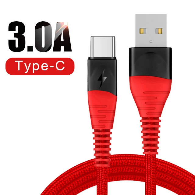 Cable de carga rápida USB tipo C para móvil, Cable de datos para Samsung S10, S9, 3A, Redmi note ...