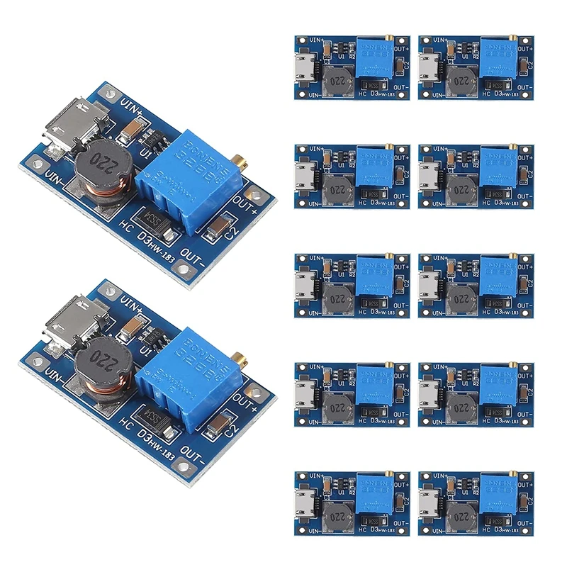 12Pcs-MT3608-DC-to-DC-Step-Up-Boost-Converter-Module-with-Micro-USB-DC ...
