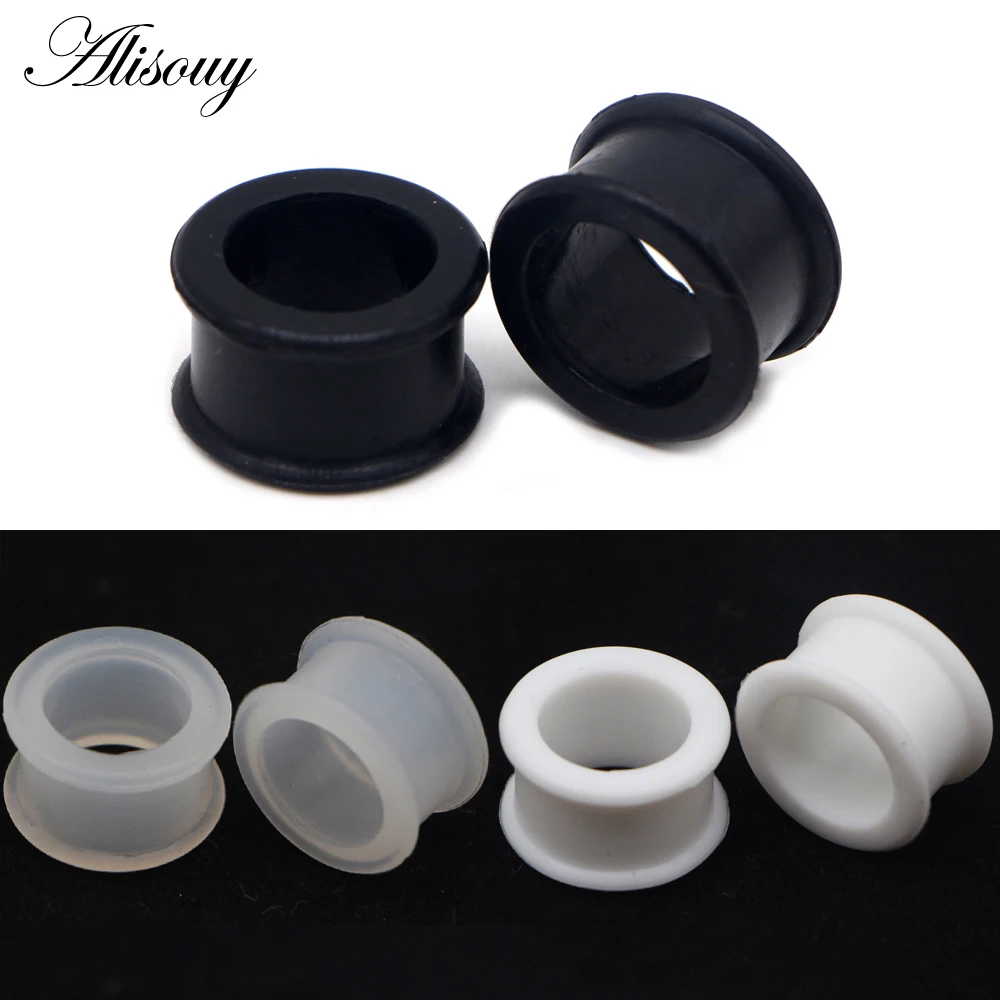 Alisouy 2pcs 3mm-76mm Hollow Big Size Black Silicone Flexible Double ...