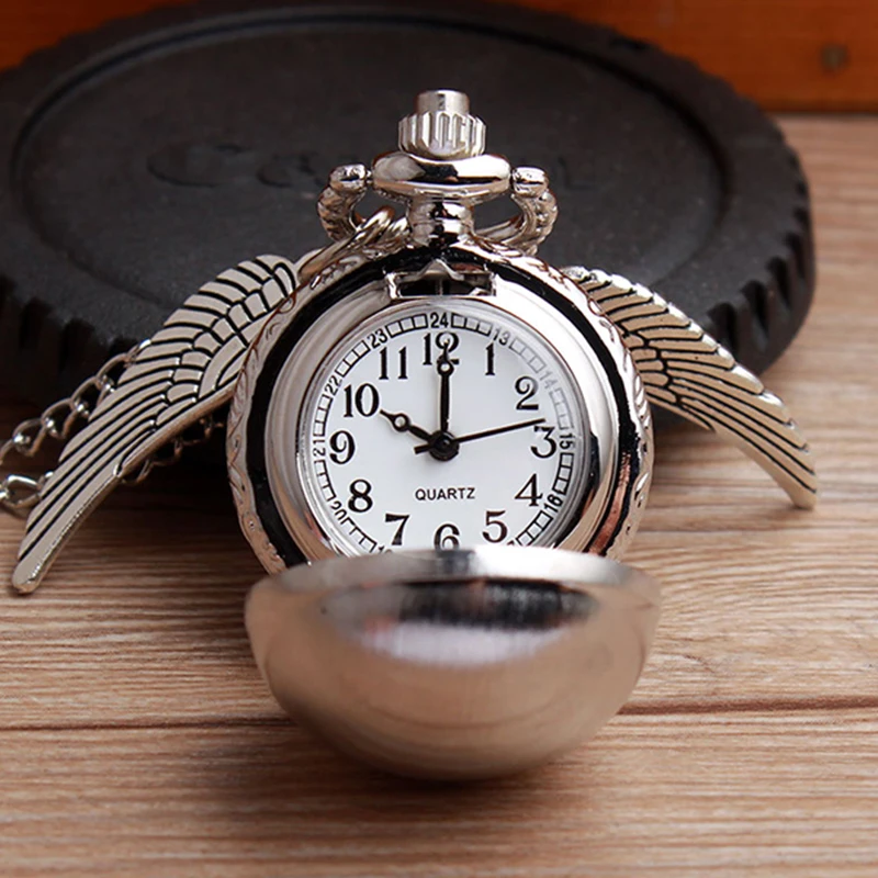 Antique Ball Wings Pocket Watches Quartz Movement Fob Clock Gold Silver ...
