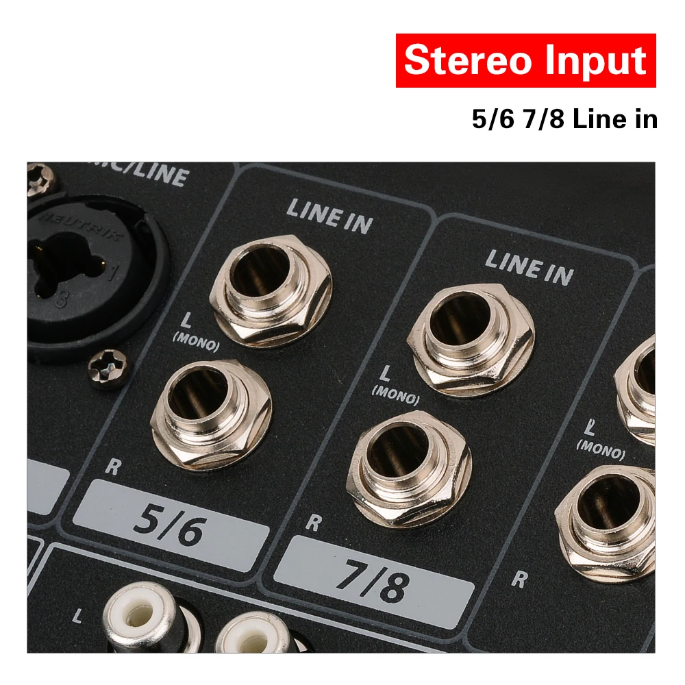 EYK EC80 9 밴드 EQ 99DSP 듀얼 이펙트가 포함된 8 채널 오디오 믹서, USB 블루투스 2 AUX 2 녹음 RCA ...