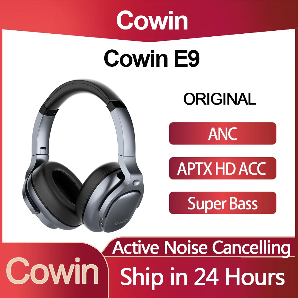 Original Cowin E9 Bluetooth Headphone Active Noise Cancelling True ...