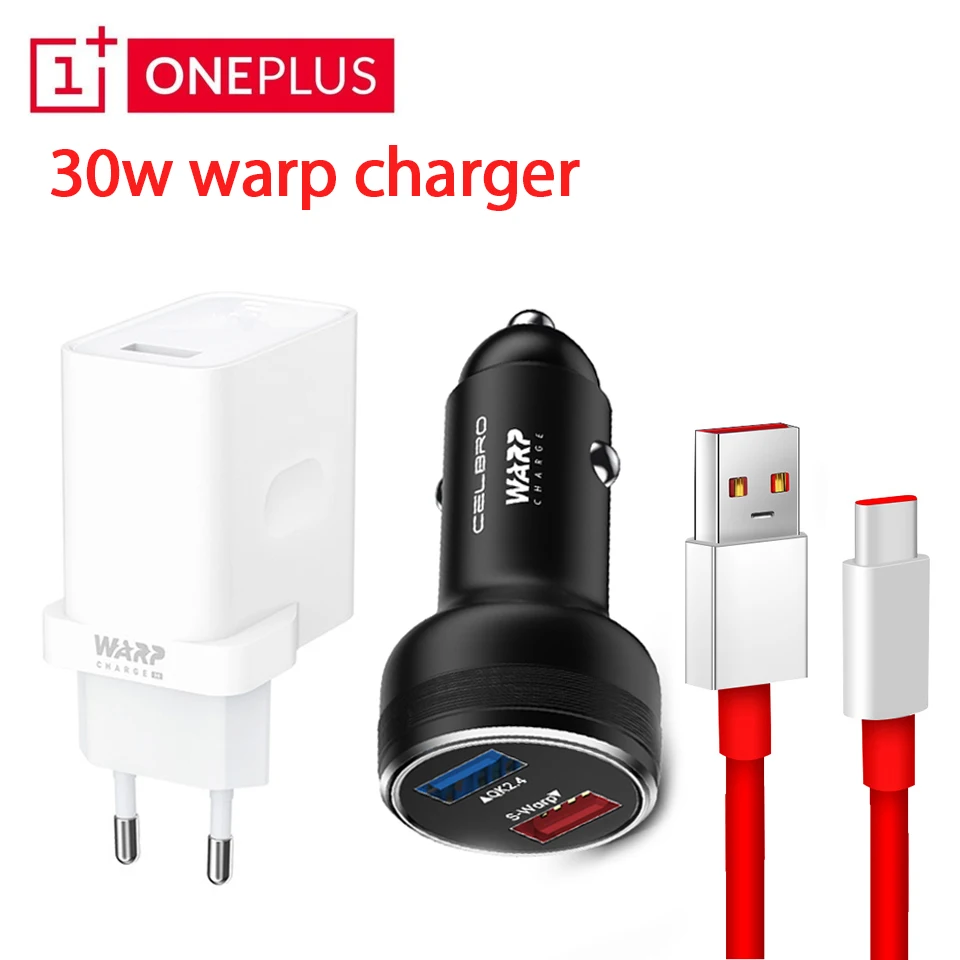 For Oneplus Warp Charge 30 Power Eu Us Adapter 30w Warp Car Charger ...