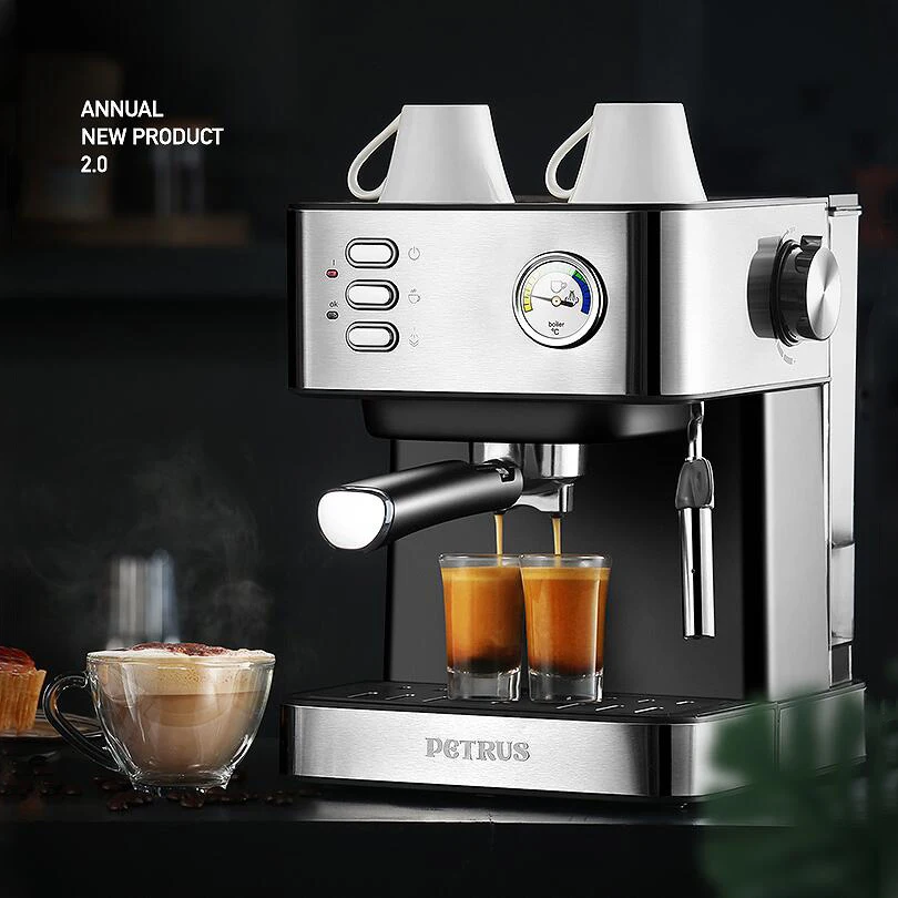 20Bar Coffee Maker Machine Semi Automatic Espresso Maker Italian Pump ...