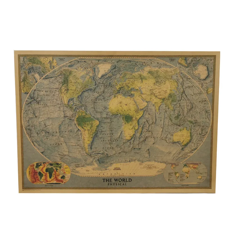 1 Pcs Wall maps of the world 72*51cm Student stationery School ...