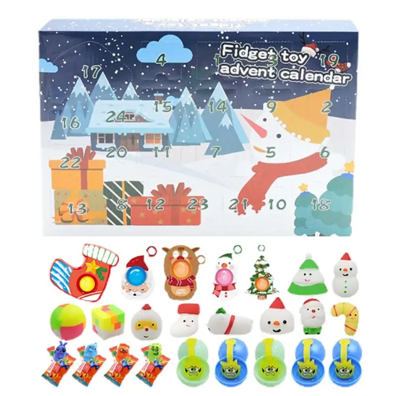 24/PCS Advent Calendar Toy Set Christmas Countdown Calendar Sensory ...
