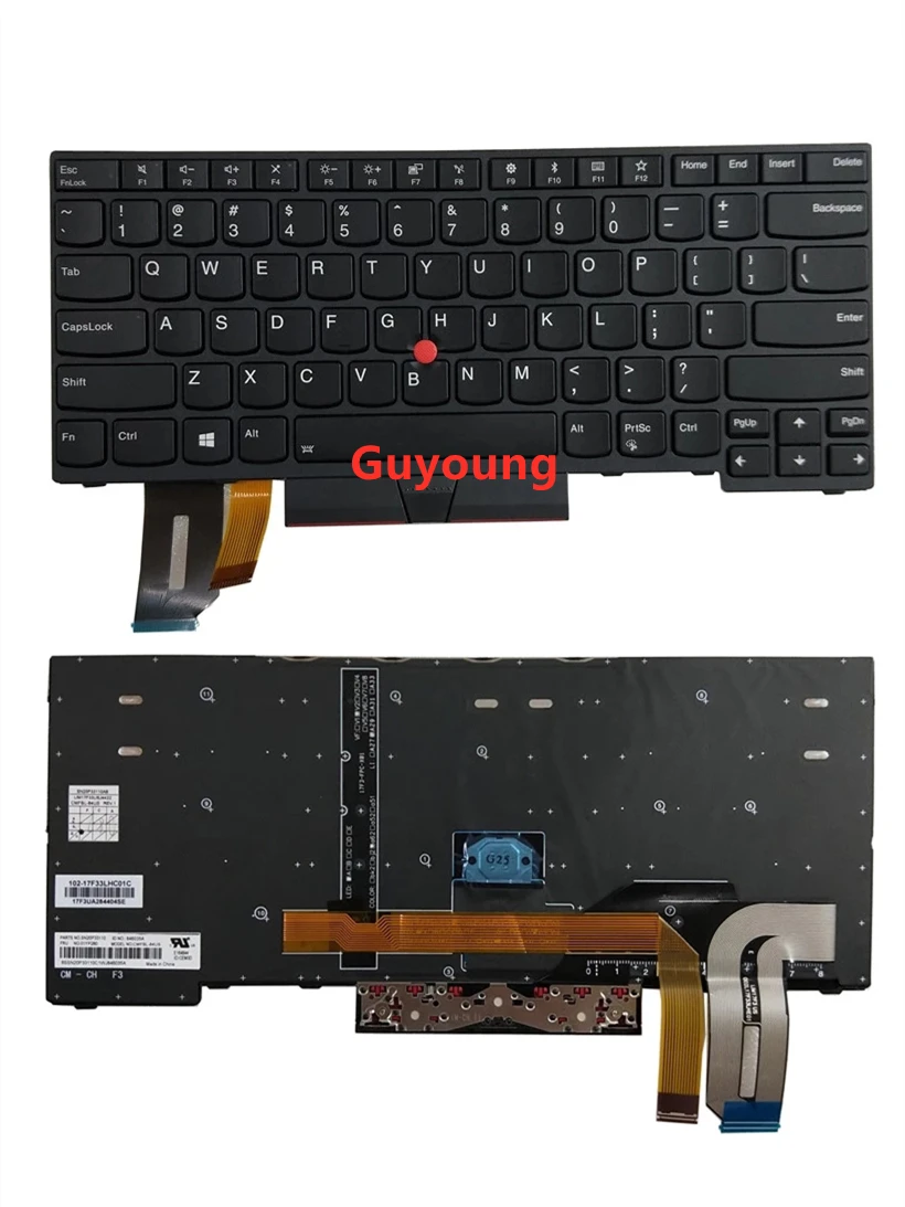 Teclado con retroiluminación de EE. UU. Para Lenovo ThinkPad E480 E490 ...