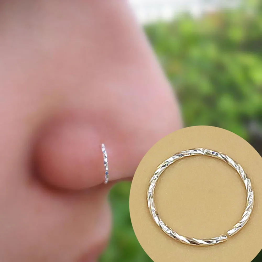 925 Sterling Silver Nose Ring Hoop 925 Sterling Silver Hoop Earring Nose Ring Aliexpress