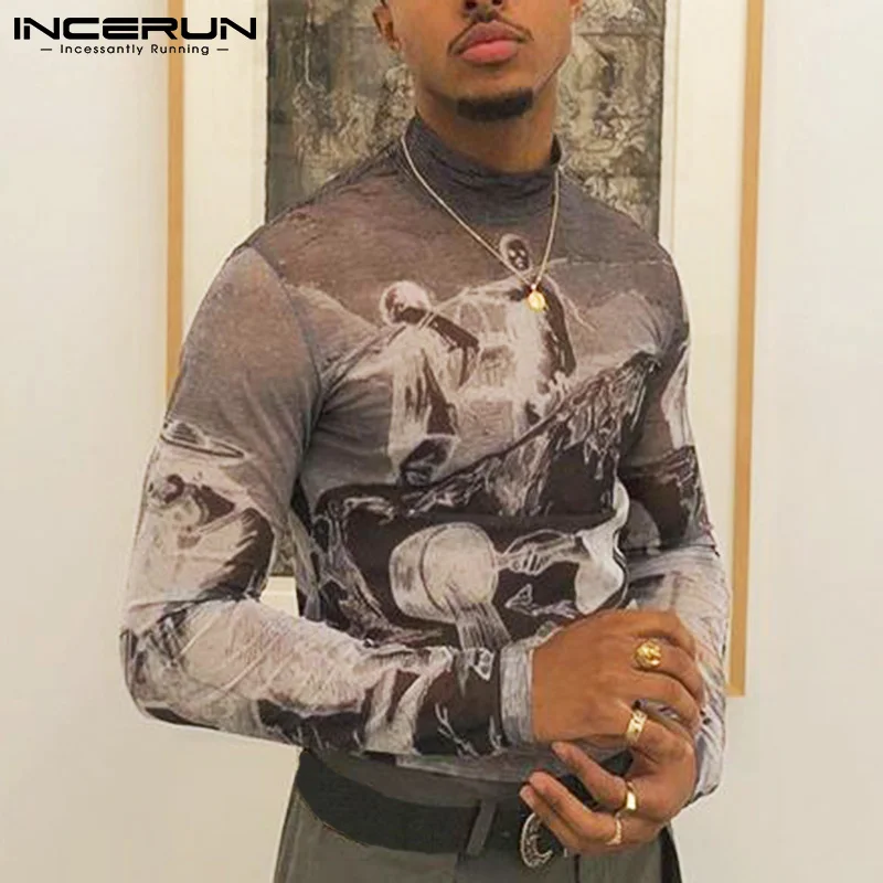 Incerun Mens Transparent Shirt | Transparent Mesh Men Tops | Mens Mesh ...