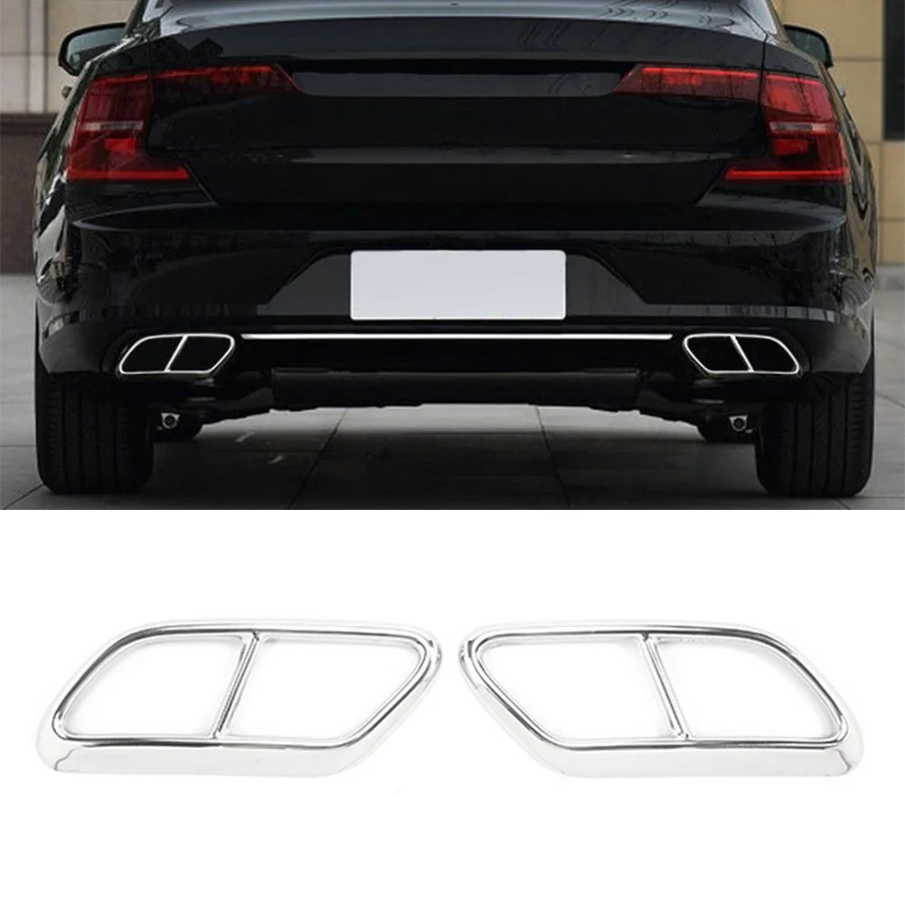 Silver Car Rear Exhaust Muffler Tail Pipe Cover Trim For Volvo V90 S90 ...
