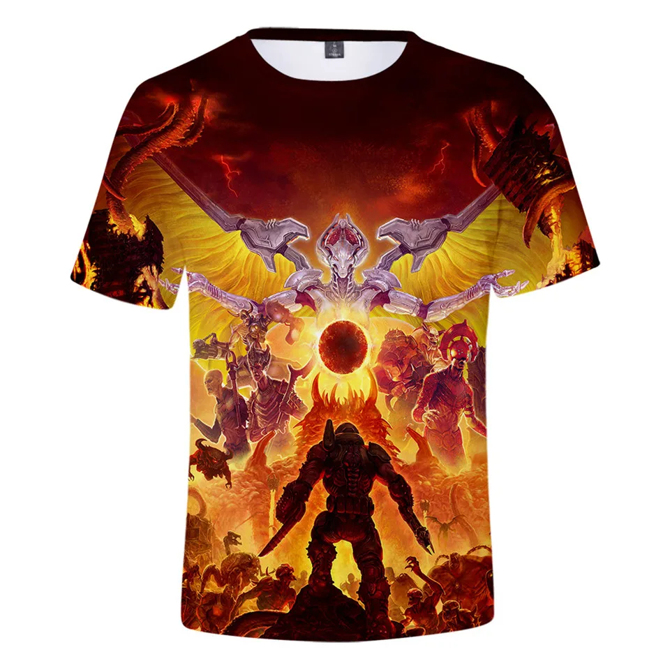 Shooting Game DOOM Eternal 3D Printed T Shirt Kids Men Women Harajuku T ...
