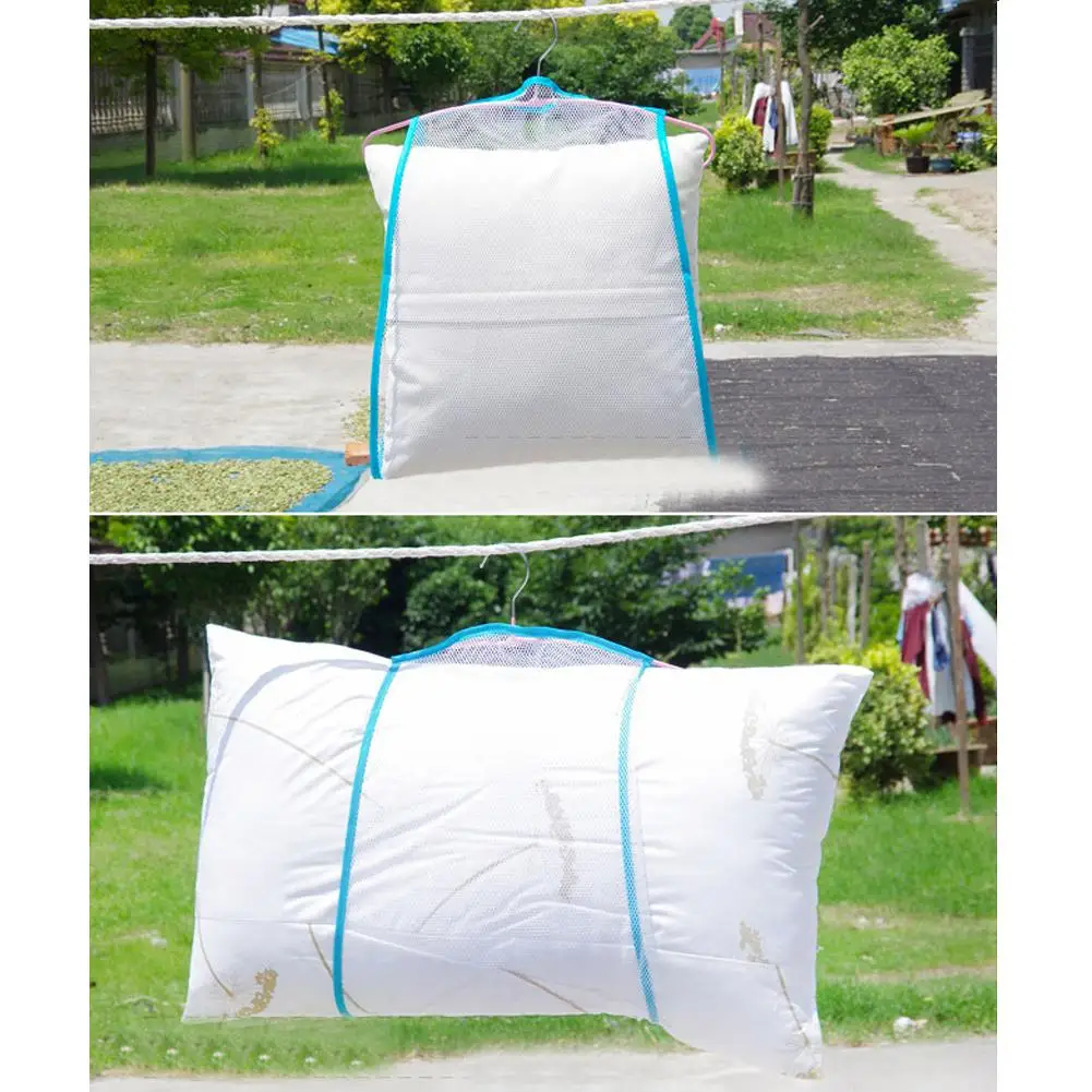 Folding Breathable Pillow Drying Nets Balcony Windows Hanging Net Rack ...
