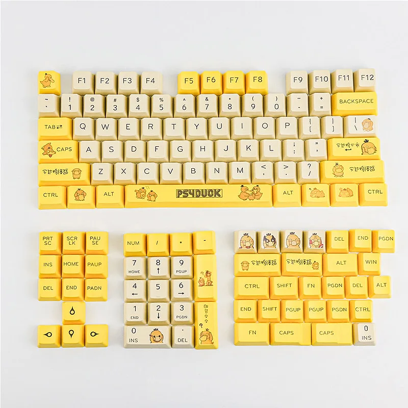 Juego-completo-de-dibujos-animados-de-pato-amarillo-teclas-OEM-de ...