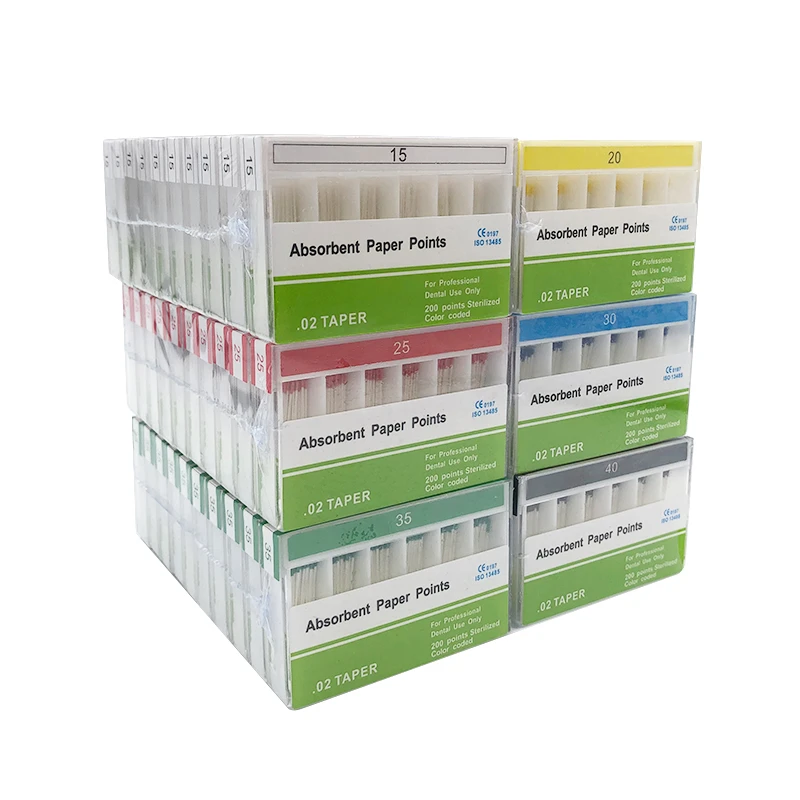 10 Boxes Dental Absorbent Paper Points Sterile Sizes 02 04 06 F1 F2 F3 ...