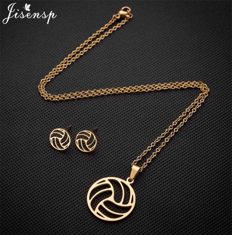 Jisensp Volleyball Jewelry Necklace for Women Men Stainless Steel Chain ...