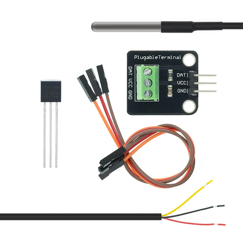 DS18B20 Temperature Sensor Module Kit Waterproof 100CM Digital Sensor ...