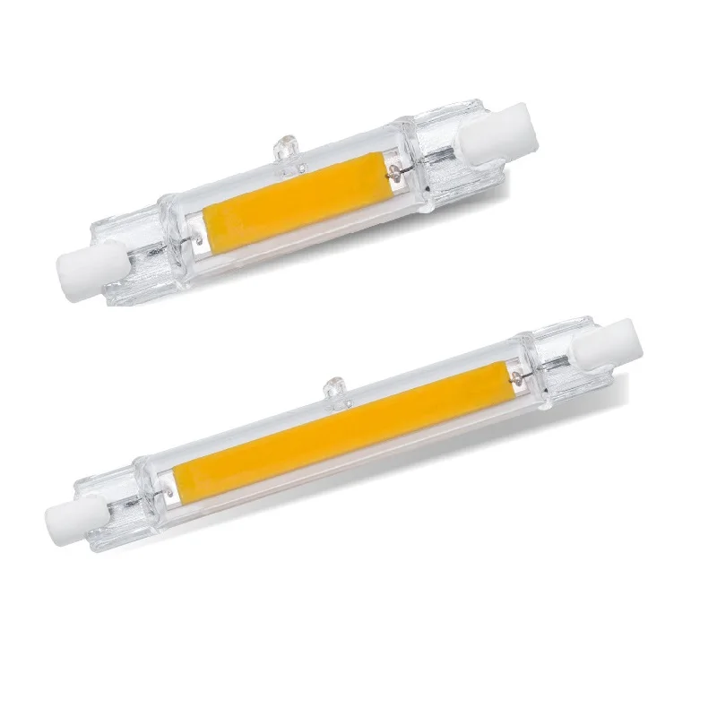 Bombilla led halógena regulable, tubo de luz led Cob J78 J118 R7S, 5W, 78mm, 10W, 118mm, AC220 ...