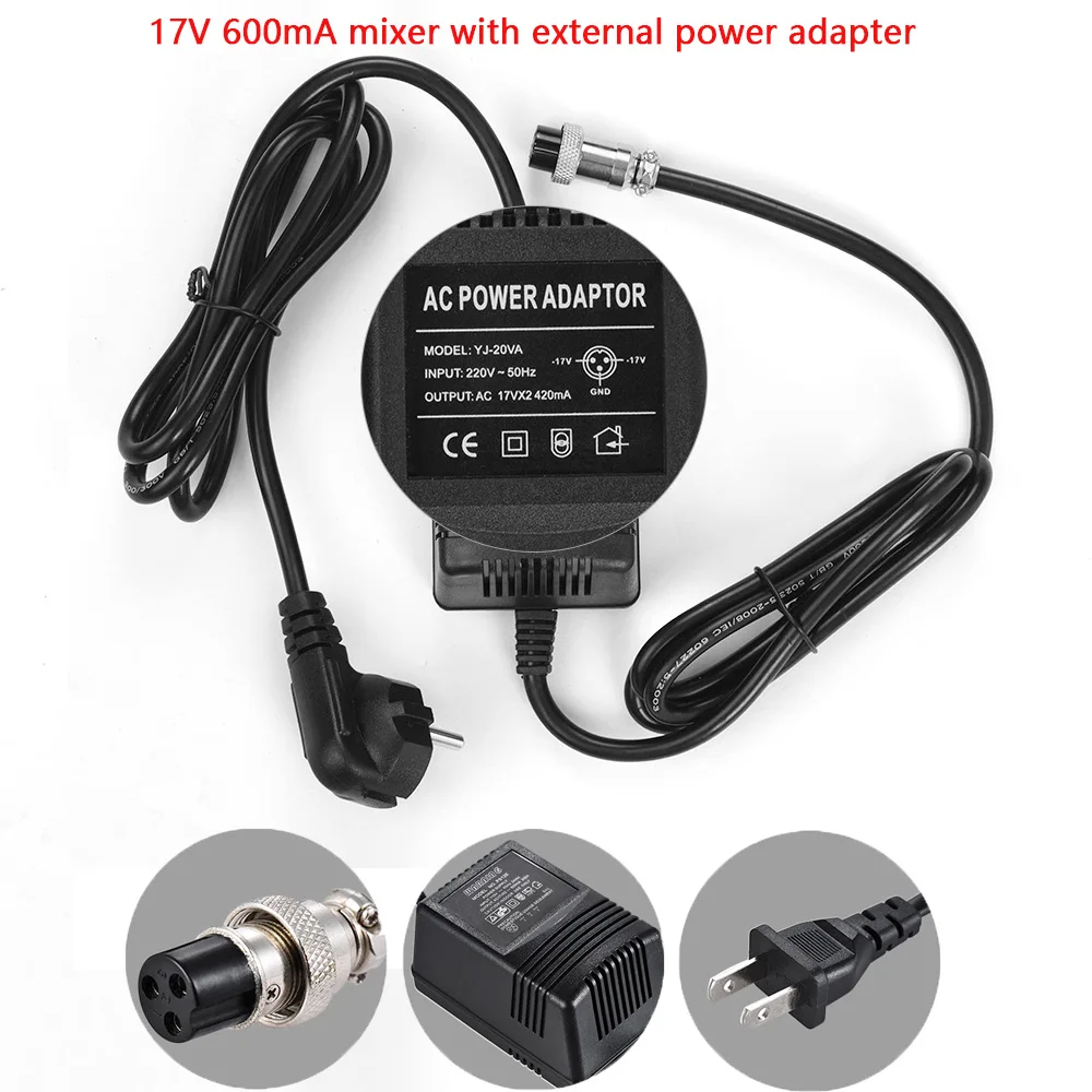 17V 420mA Mixing Console Mixer Power Supply AC Adapter 3 Pin Connector ...