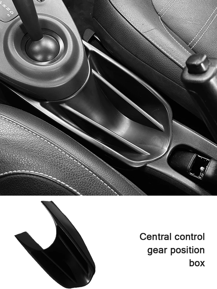 Car Center Console Handrail Armrest Storage Box ABS Black For Smart 453 ...