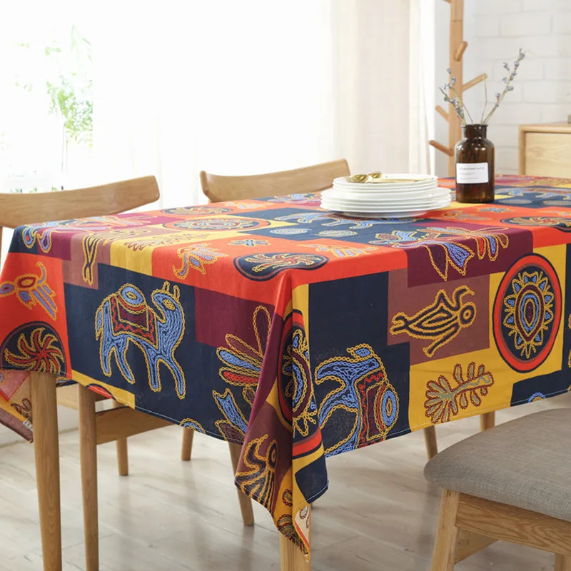 NAPPE DE TABLE ,A-140x200cm--Nappe de Table à manger en lin coton ...