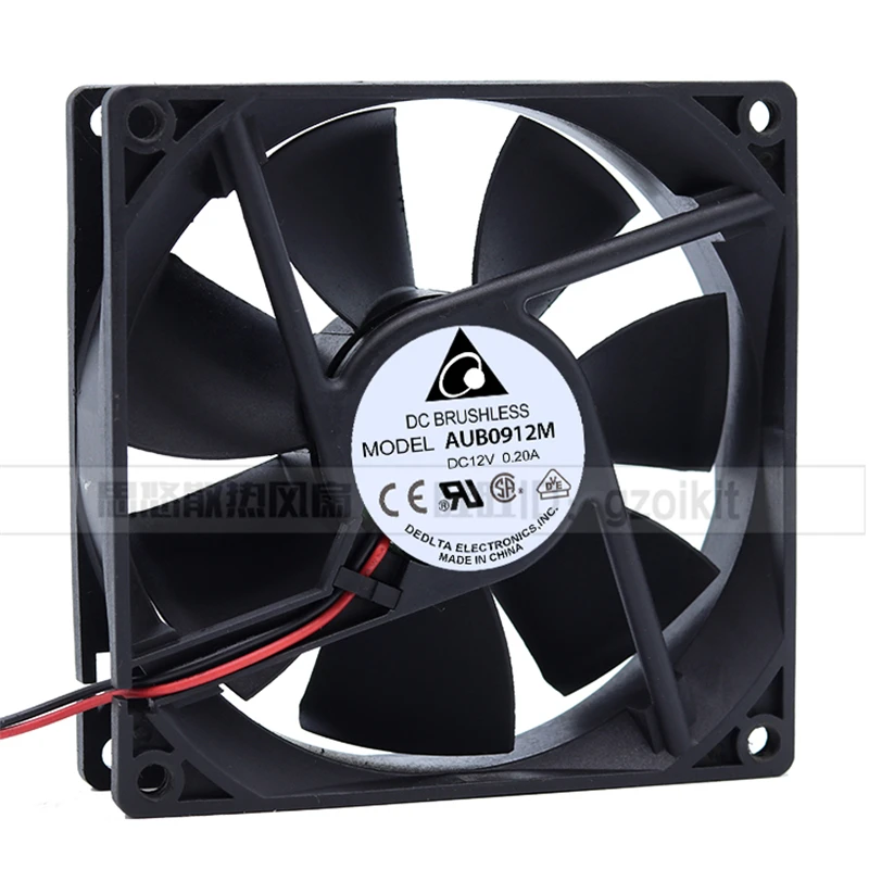 original AUB0912M 9025 9CM 12V 0.20A chassis silent cooling fan - laptop-motherboards.com