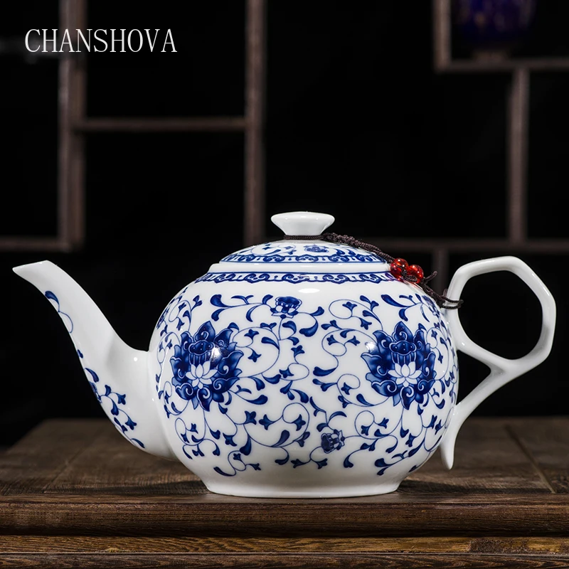 CHANSHOVA China Blue and white thin porcelain teapot High capacity ...