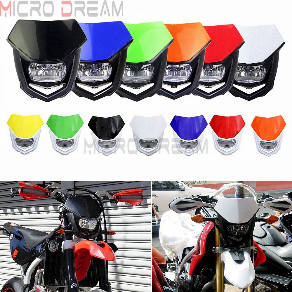 13-Colors-Universal-12V-H4-Headlight-Fairing-Motocross-Enduro-Supermoto ...