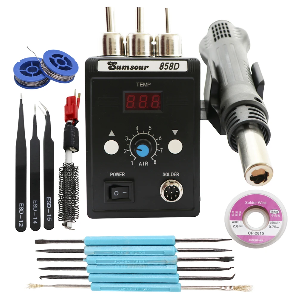 858D-Soldering-Station-With-Electric-Solder-Iron-Welding-Desoldering ...
