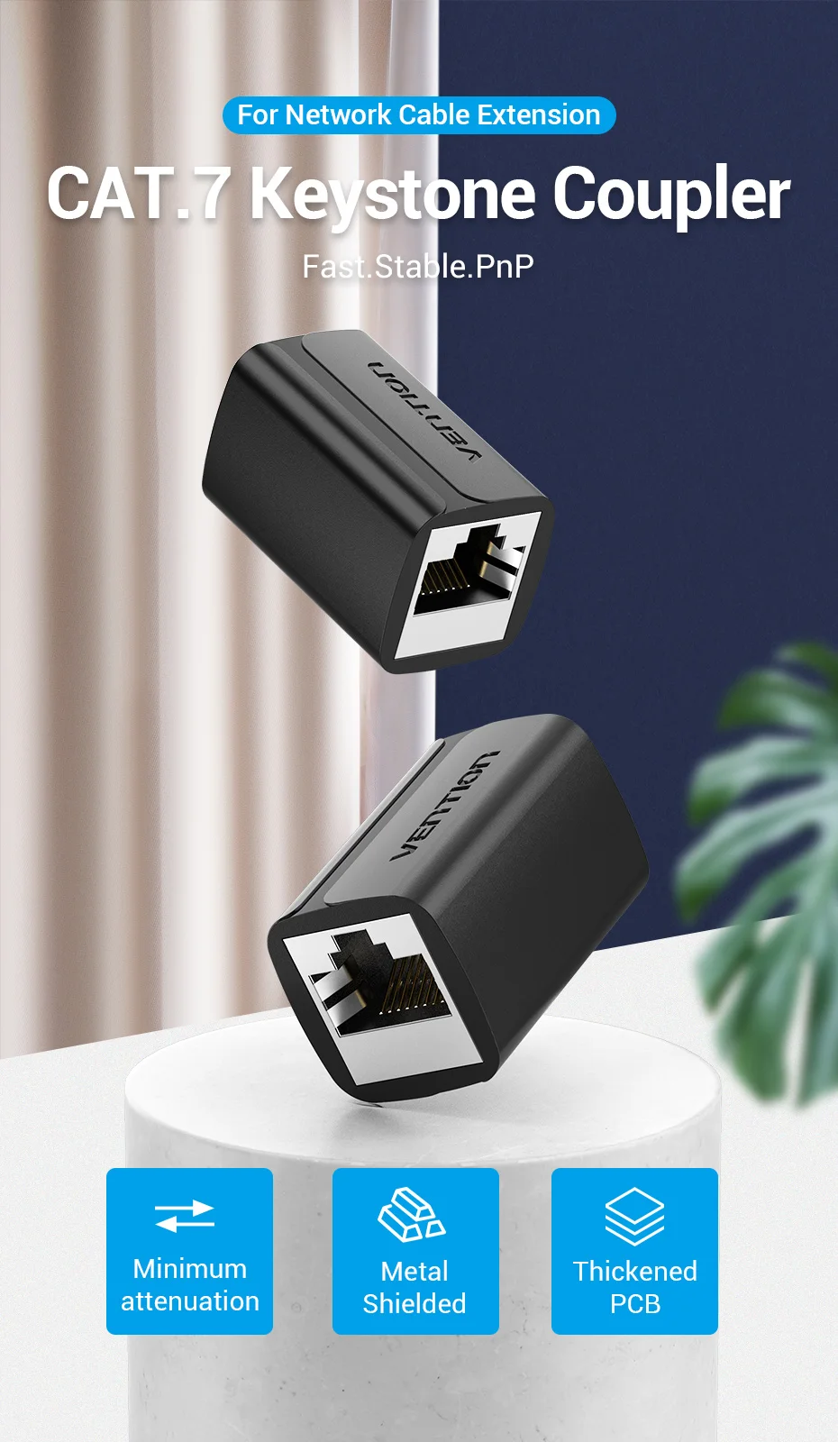 ph&co | PC Depot. VENTION CAT7 RJ45 NETWORK CABLE CONNECTOR JOINER ...