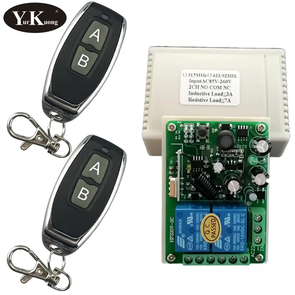 AC-110V-220V-2-CH-RF-Remote-Control-Switch-120V-230V-240V-85V-260V ...