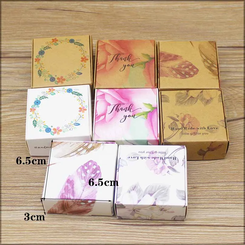 DIY THANK YOU gifts packag Vintage kraft flower Gifts box Packaging For ...