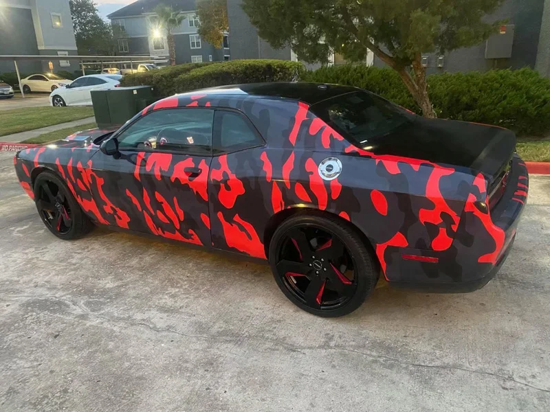 Red And Black Camouflage